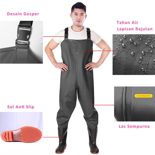 Promo Sepatu Karet Bot Air Celana Wader Hujan Jumpsuit Celana Safety ...