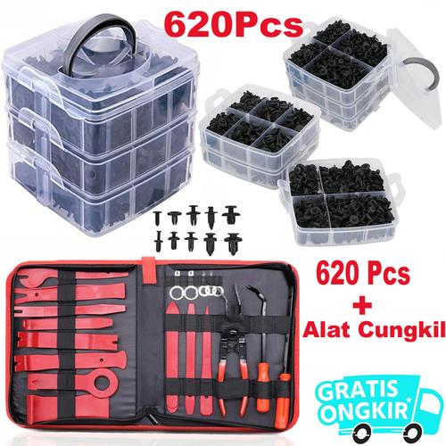 Jual SET KLIP KANCING baut rivet+ Alat cungkil / pembuka body motor ...
