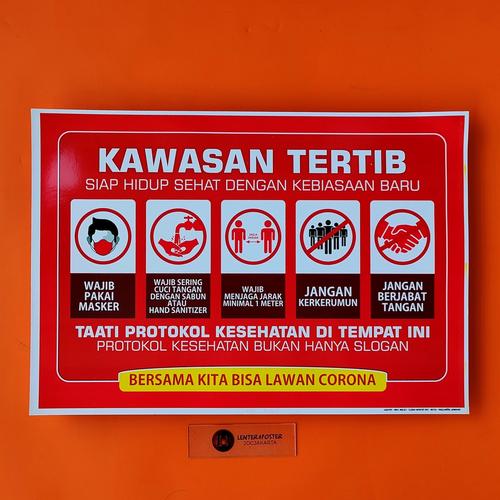 Jual Poster Kawasan Tertib Protokol Kesehatan, Kawasan Taat Prokes ...
