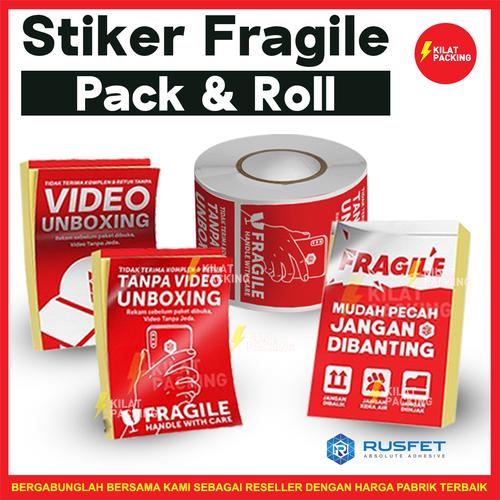 Jual Stiker Unboxing & FRAGILE | Sticker Label Wajib Video Unboxing ...