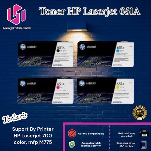 Jual TONER HP LASERJET 651A BLACK/COLOR (CE340A) - Biru - Jakarta ...