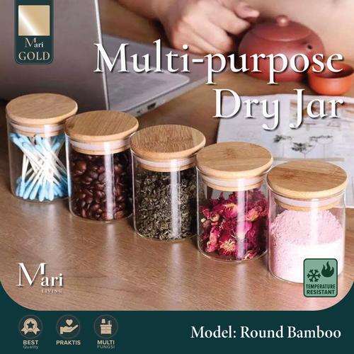 Jual Toples Makanan Bumbu Kaca Glass Jar Bening - Tutup Bamboo Kedap ...