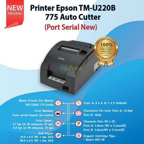 Jual PRINTER KASIR EPSON TM-U220B / TMU220B AUTO CUTTER USB - B-AUTO ...