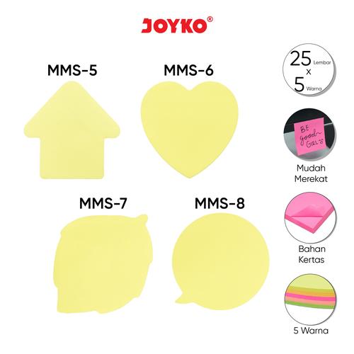 Jual Memo Stick Kertas Memo Tempel Sticky Note Joyko MMS-5 ~ 8 Berbentuk - Bentuk Bundar ...