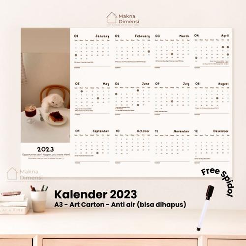 Jual Kalender 2023 A3 aeshetic kalender dinding aesthetic - kalender ...