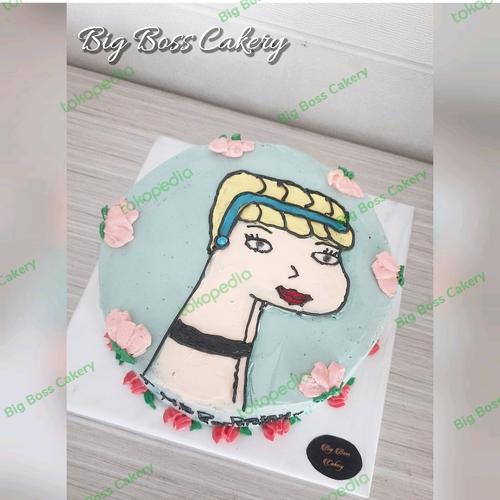 Jual CUSTOM BIRTHDAY KOREAN UGLY CAKE KUE ULANG TAHUN JELEK - vanilla ...