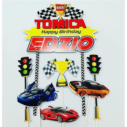 Jual Topper Cake Birthday Tusukan Hiasan Kue Tomica Mobil Balap Racing ...