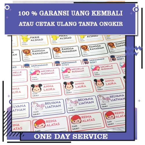 Jual Stiker Nama Anak Label Buku Custom Sticker Anak Sekolah - NAMA ...