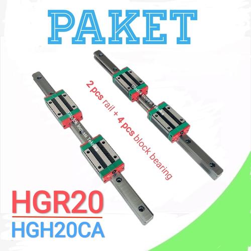 Jual Paket Rail Rel linear guide HGR20 HGH20 HGR HGH 20 CNC bearing ...