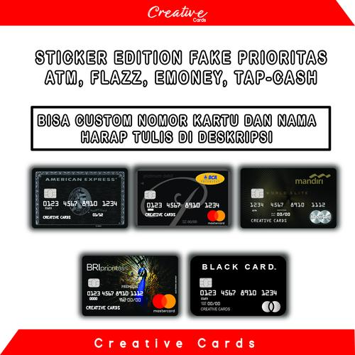 Jual Sticker Kartu Atm Skin Card E-Monay E-toll Flazz - Fake Prioritas ...