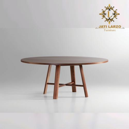 Jual Meja Makan Bundar Kayu Jati Tebal Ukuran Daun 120, Meja Makan ...