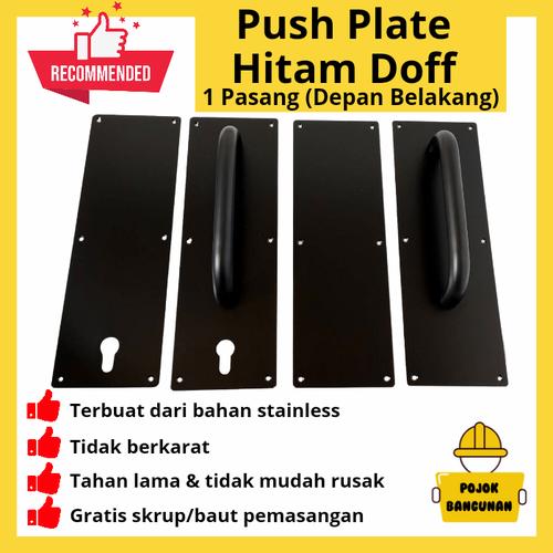 Jual PUSH PLAT HANDLE PINTU PULL PLATE PUSHPLAT STAINLESS STEEL HITAM ...