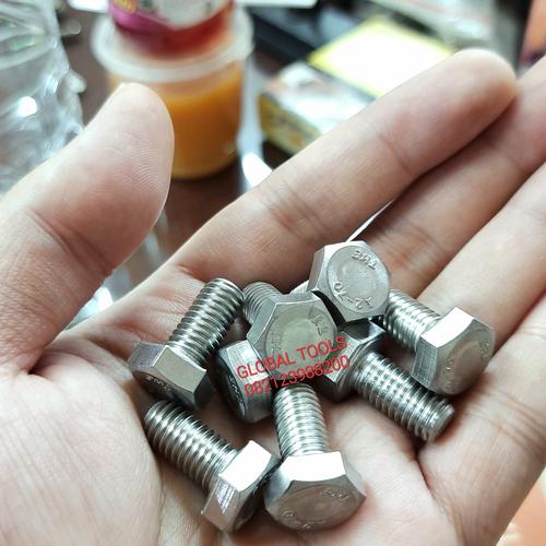 Jual baut hex ss m6x20 kunci 10 baut 10 THE A2-70 baut sus 304 hex bolt ...