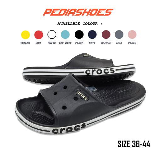 Jual Sendal Slide Pria Dan Wanita Crocs Bayaband Slide Original - Hitam ...