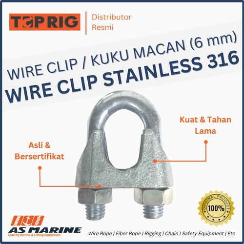 Jual Wire Clip / Kuku Macan / Klem Sling Stainless 316 TOPRIG 6 mm ...