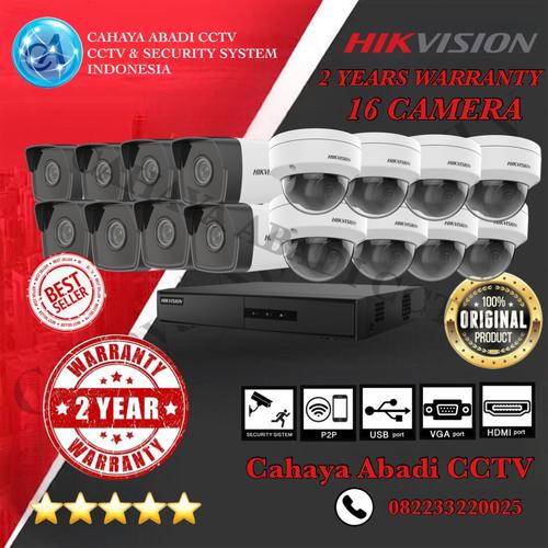 Jual PAKET CCTV IP CAMERA HIKVISION 2MP 16 KAMERA 16 CHANNEL IP CAM POE ...