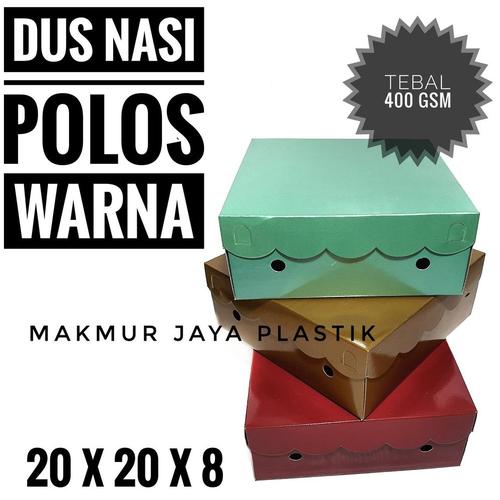 Jual KARDUS NASI [ DUS TEBAL WARNA 20 - ISI 50 PC ] DUS BOX NASI POLOS ...
