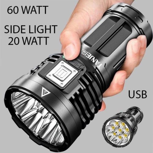Jual Senter LED 60W 20W Super Terang USB Recharable - 1 LED 5WATT - Kab ...
