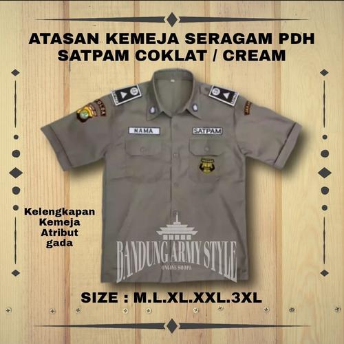 Jual ATASAN KEMEJA SERAGAM SATPAM PDH / PDL CKLAT / CREAM TERBARU 2023 ...