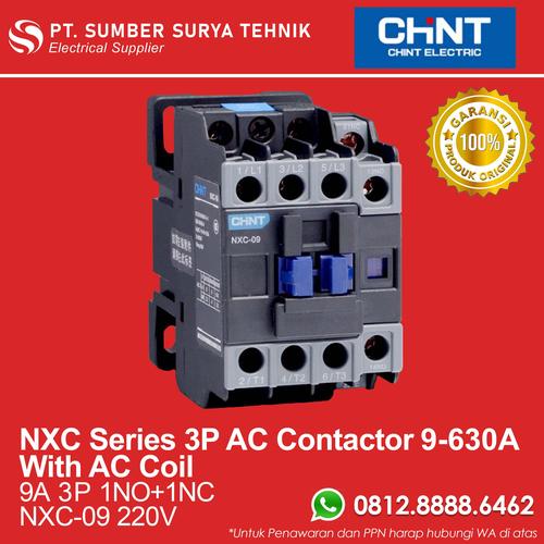 Jual AC Contactor "NXC-09 220V" 9A 3P 1NO+1NC with AC Coil CHINT ...