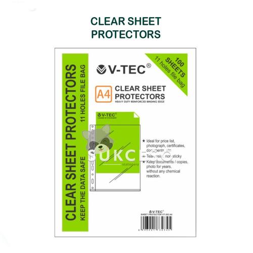 Jual Vtec Sheet Protector Clear A4 (100Sheet) Pelindung Kertas/File ...