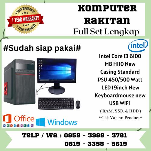 Jual Paket PC Komputer CPU Rakitan Core i3 6100 LED 19inch ...