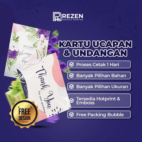 Jual Cetak Kartu Ucapan (AC260 BESAR) FREE DESAIN Custom Thank you ...