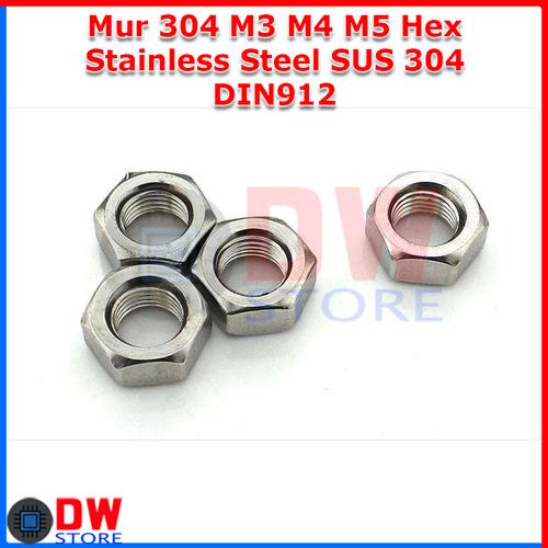 Jual Mur 304 Nut M3 M4 M5 Stainless SUS304 SS 304 Anti Karat DIN 912 ...