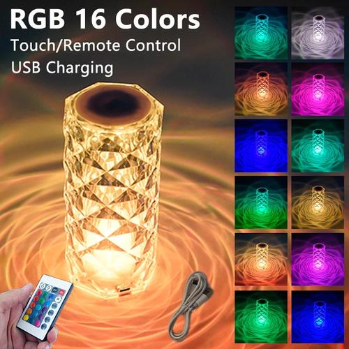 Promo Lampu Hias Meja LED Kristal 16 Warna RGB Light Projector Table ...
