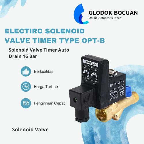 Jual 1/2" ELECTIC SOLENOID VALVE TIMER AUTO DRAIN 16 BAR 230 VAC SPLIT ...