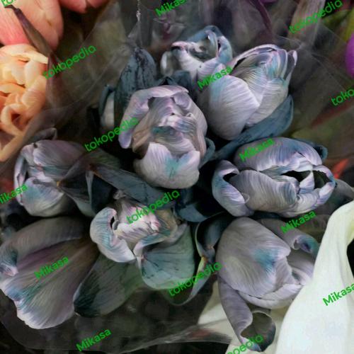 Jual request buket bunga tulip abu abu 19 tangkai lengkap kartu ucapan ...