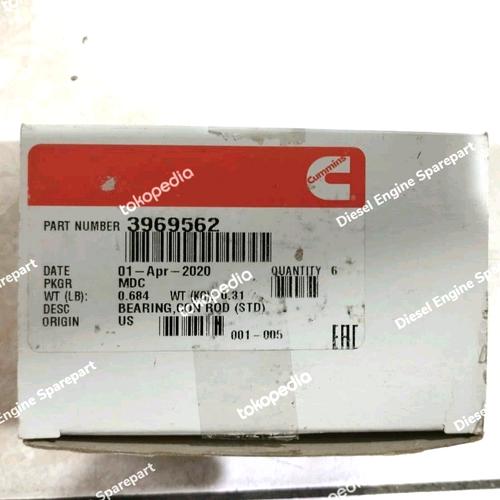 Jual 3969562 3901170 3939859 conrod bearing cummins 6bt qsb6.7 pc200-8 ...