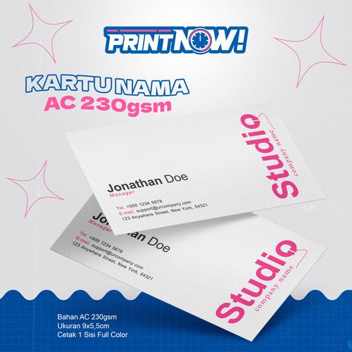 Jual Cetak / Print Kartu Nama/ Name Card Art Carton 230 gr Satu Sisi ...