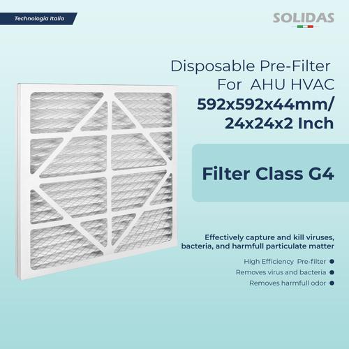 Jual Disposable Pre-Filter AHU HVAC Class G4 - 592x592x44mm/ 24x24x2 ...