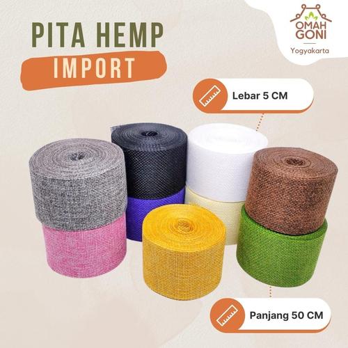 Jual Pita Goni Warna Impor per 50 cm - Pita Hemp Warna - Jute Ribbon ...