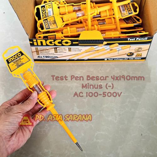 Jual Test Pen 500VAC (-) 4x190mm INGCO HSDT1908 Obeng Tespen Listrik ...