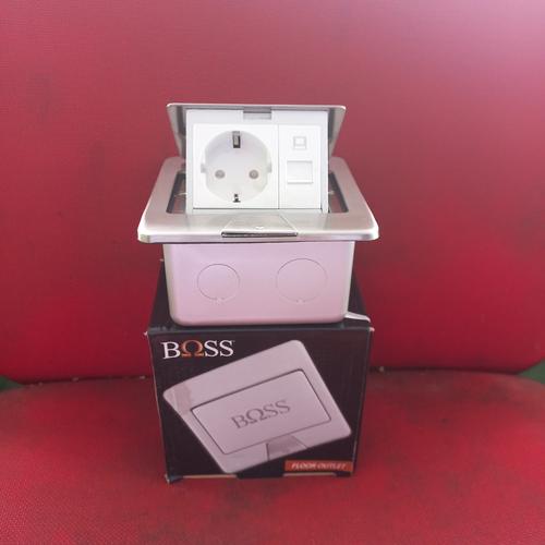 Jual Stop Kontak Lantai isi Stop Kontak Arde + Outlet Data Cat 6 BOSS ...