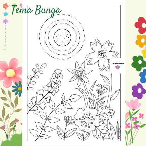 Jual KERTAS MEWARNAI / BUNGA / KERTAS GAMBAR / A4 / SKETSA - 03 ...
