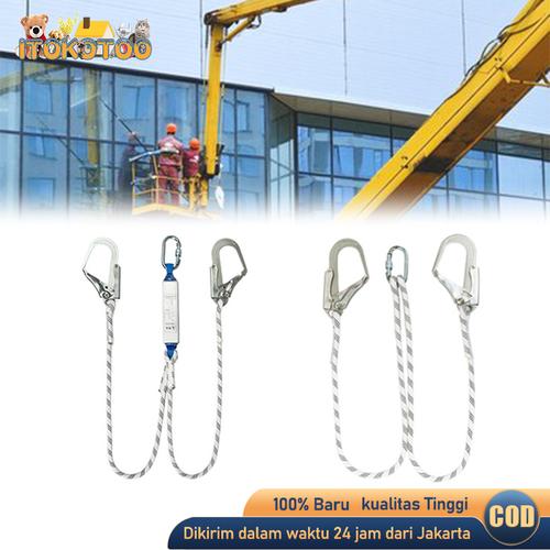 Jual 2m Safety Hook Double Rope Lanyard With Absorber - with buffer ...