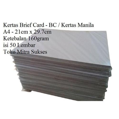 Jual 50 Lembar Kertas Brief Card - BC - Kertas Manila 160gram A4 ...