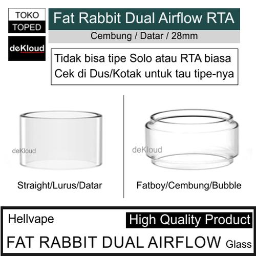 Jual FAT RABBIT DUAL AIRFLOW Replacement Glass | 28mm kaca tabung tank ...