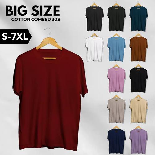 Jual Kaos Polos Pria Jumbo Big Size Bahan Cotton Combed 30s Ukuran S ...