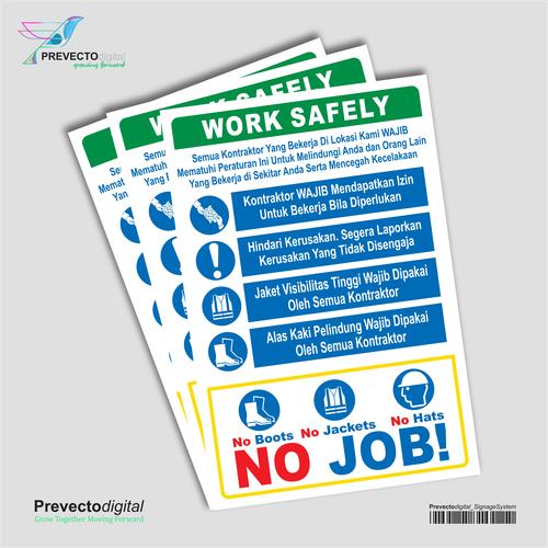 Jual Sticker Safety Sign K3 Work Safely - 20x30cm - Jakarta Barat ...