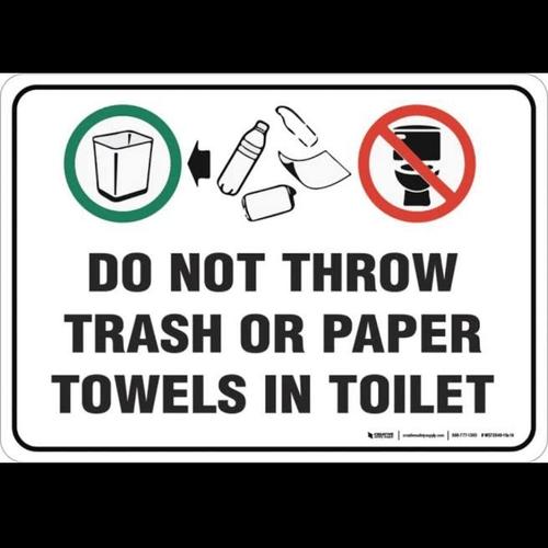 Jual stiker sign trash toilet prohibited - Kota Surabaya - Piramida ...