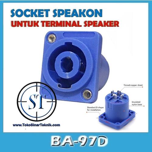 Jual Socket Speakon BIRU Female Soket Spikon Box 4 Pin Kotak Segi BA ...