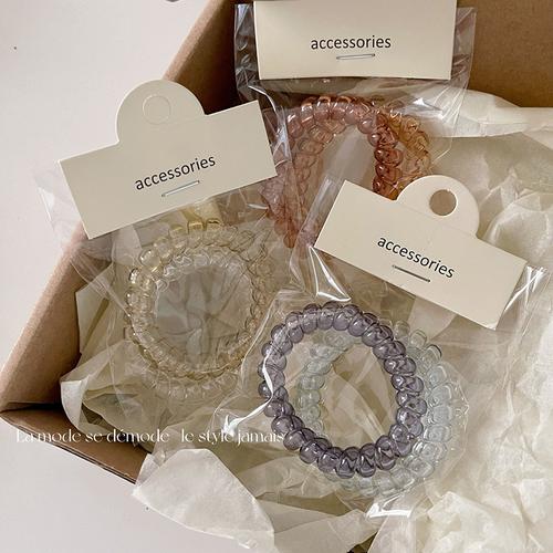 Jual KARET RAMBUT SPIRAL JELLY COLOR IKAT KABEL WARNA TRANSPARAN ...