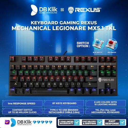 Jual Keyboard Gaming Rexus Mechanical Legionare MX5.1 TKL - Rexus MX5.1 ...
