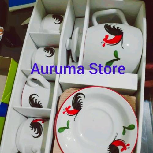 Jual Peralatan Minum Set Ayam Jago Jadul Kuno Lengkap Teko Mug Lepek ...