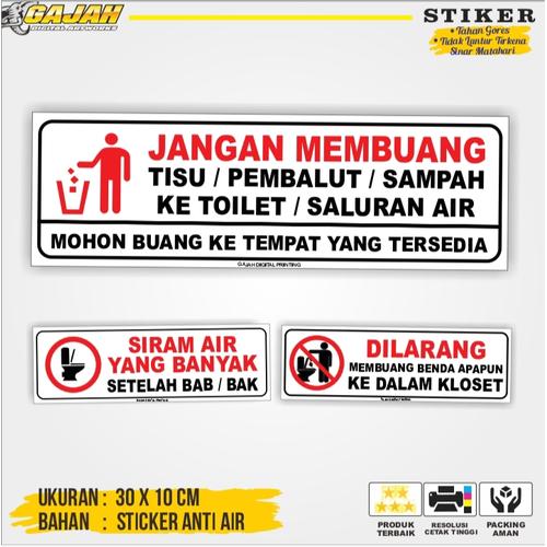 Promo stiker label toilet / stiker label wc / stiker label didalam ...