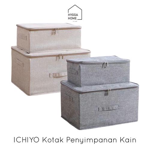 Jual ICHIYO Kotak Penyimpanan Lipat Kain Tutup Resleting/Storage Box ...